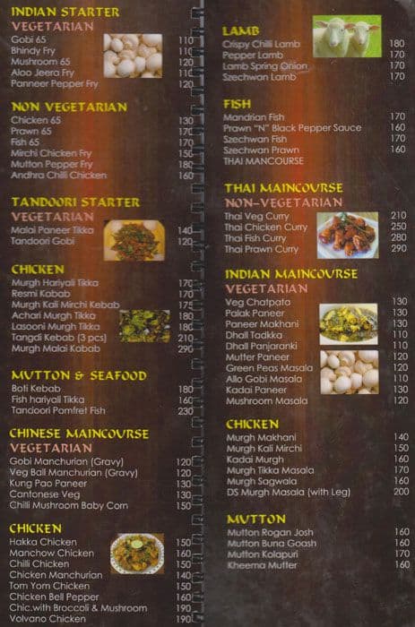 Menu at Velu Military Hotel, Chennai, 26JC+V53