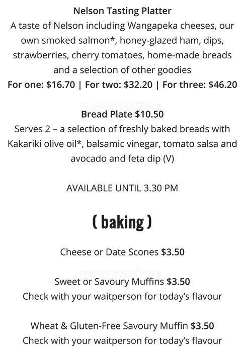 Menu at Morrisons Nelson Eatery cafe, Nelson