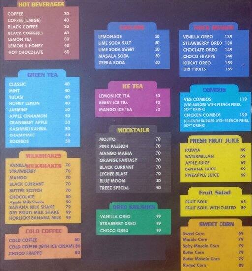 Treez Corner Menu, Menu for Treez Corner, Tarnaka, Hyderabad - Zomato