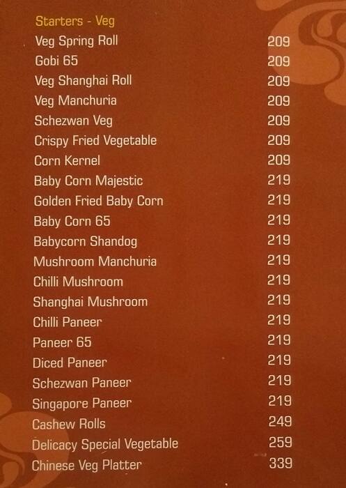 Menu at Delicacy Family Restaurant, Hyderabad, Metro Station