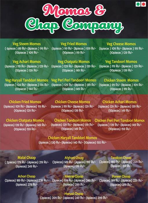 Menu at Momos And Chaap Company, Pune