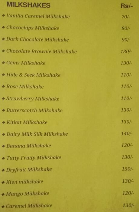 Menu at Pizza fun, Hyderabad