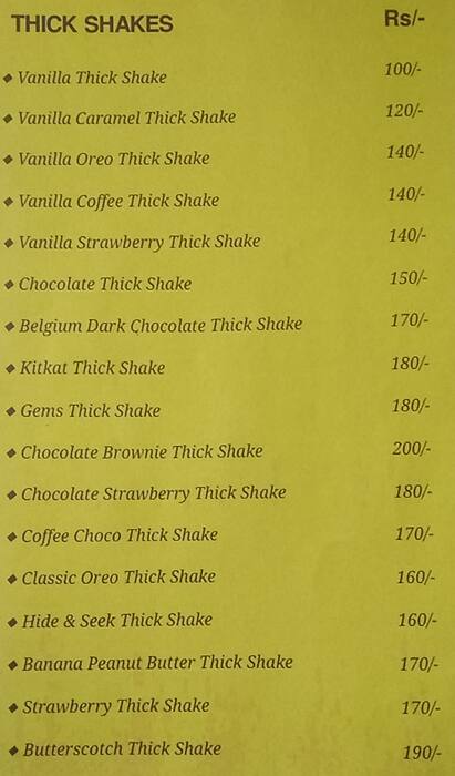 Menu at Pizza fun, Hyderabad