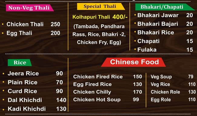 Menu of Aswad Homely Dishes, Wakad, Pune