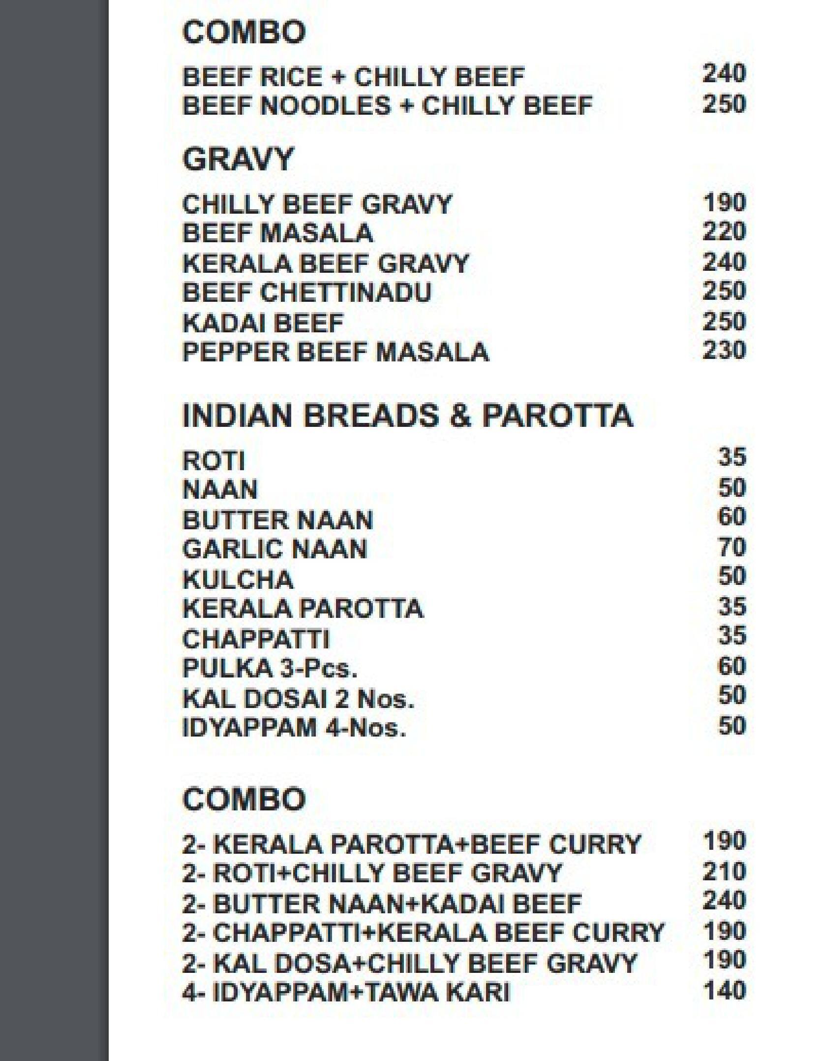 Menu of Haramain Kitchen, Porur, Chennai