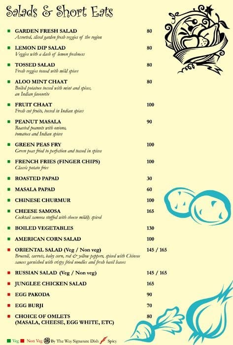 Menu at By The Way Restaurant Mysore, Mysuru, Ring Rd