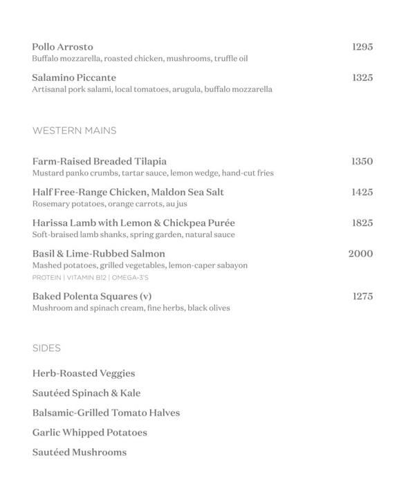 Menu at Lotus Cafe - JW Marriott Juhu, Mumbai