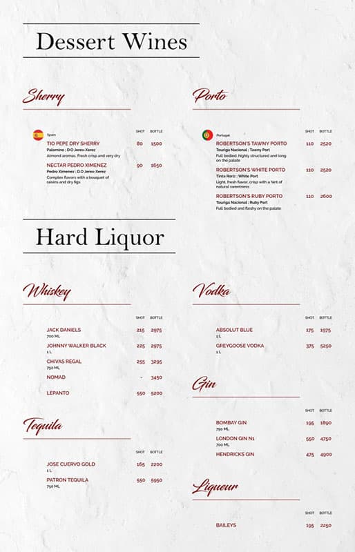 Menu at Barcino - Fort, Taguig, Unit 101