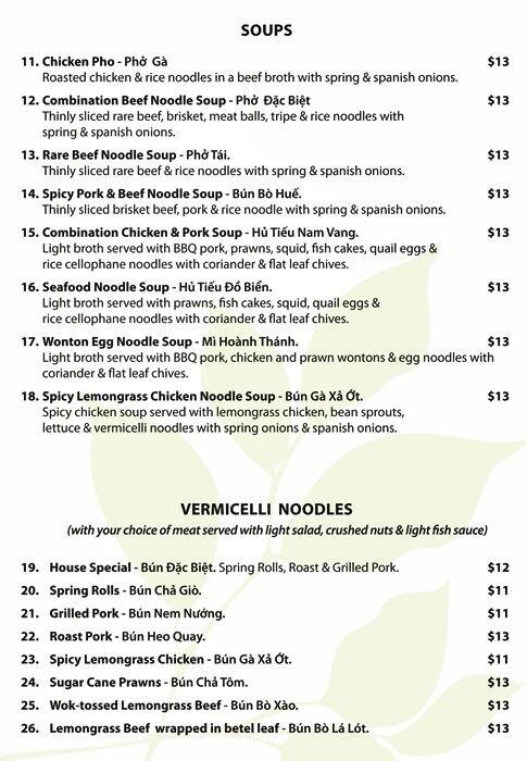 Menu at Betel Leaf Cafe, Seaton