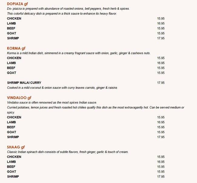 Menu at Shanti Restaurant, Boston, Dorchester Ave