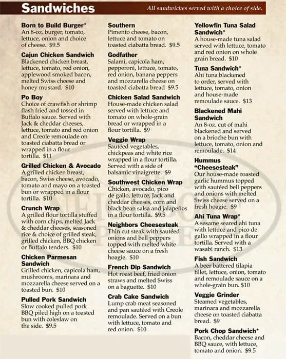 Menu at Neighbors Place pub & bar, Lynchburg