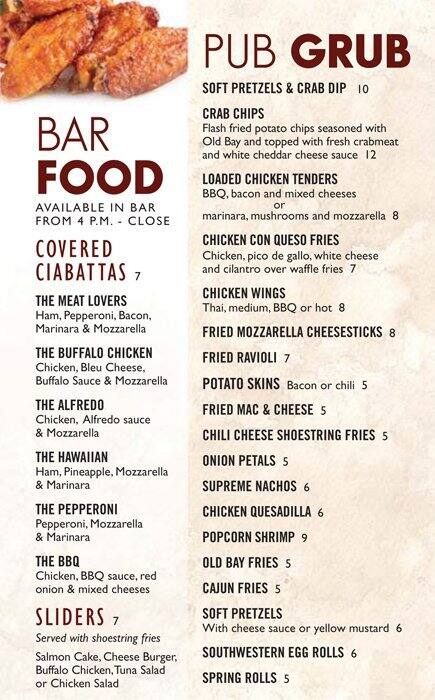 Menu at Neighbors Place pub & bar, Lynchburg