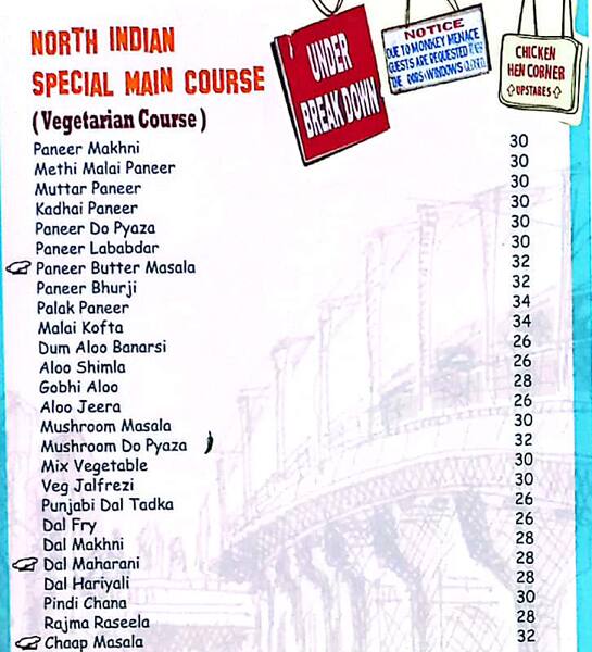 Menu of Via Delhi, Jumeirah Lake Towers (JLT), Dubai