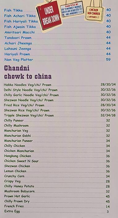 Menu at Via Delhi Restaurant, Dubai, arcadia hotel apartment opposite ...