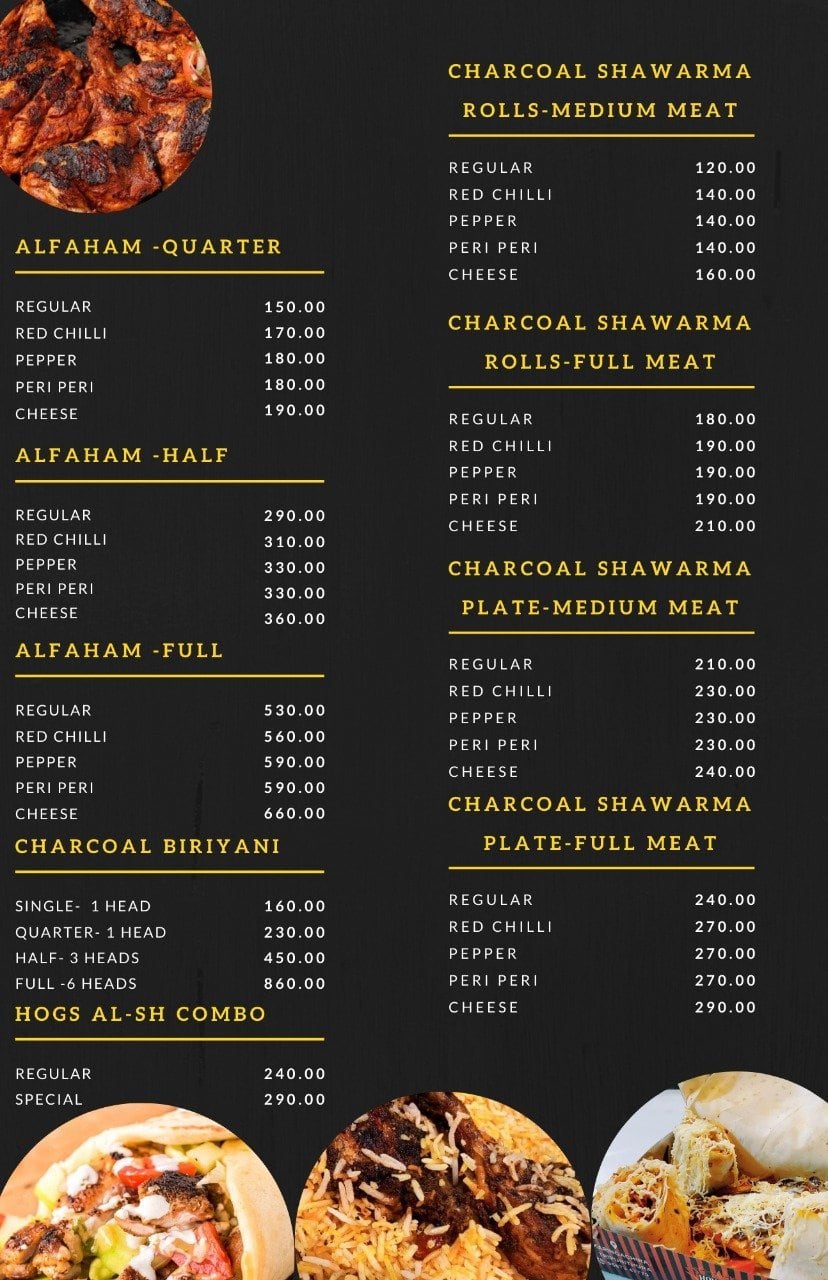 Menu of House Of Grills, Tripunithura, Kochi