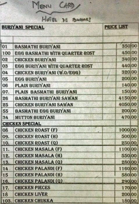 Hotel De Buhari Menu, Menu for Hotel De Buhari, Maradana, Colombo 10 ...