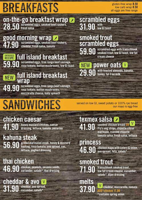 Menu at KAUAI Shell Cornubia restaurant, Durban North