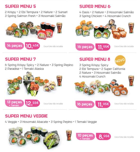 Menu at Hanami Sushi restaurant, Carnaxide, Av. dos Cavaleiros 60