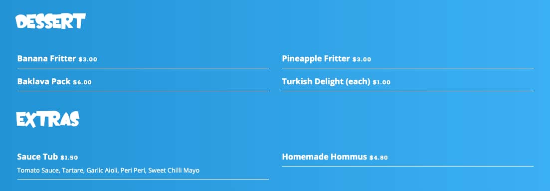 Menu at Bolton Fish Shop fast food, Eltham, 136 Bolton St