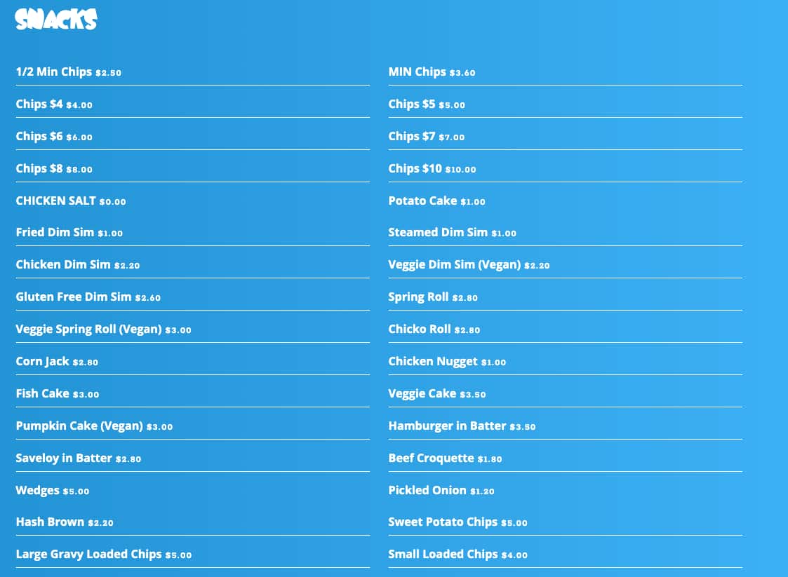 Menu at Bolton Fish Shop fast food, Eltham, 136 Bolton St