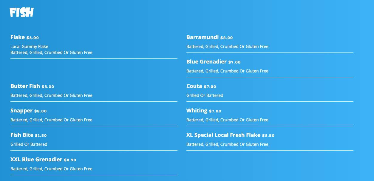 Menu at Bolton Fish Shop fast food, Eltham, 136 Bolton St