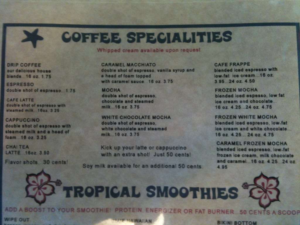 Menu at Beach Cafe, Las Vegas, S Jones Blvd