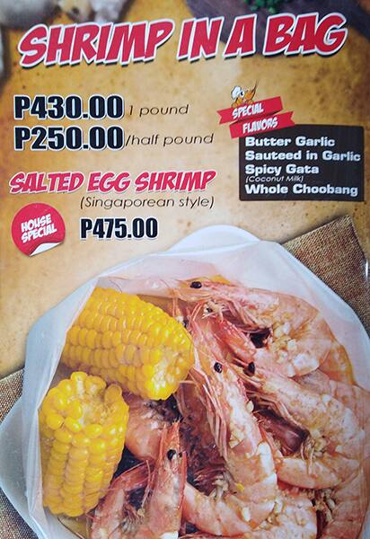 Menu at Choobi Choobi restaurant, Marikina, Lilac Corner Appaloosa Street