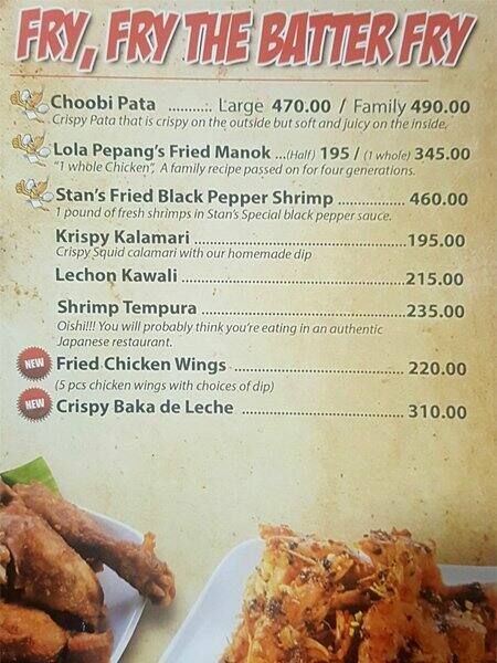 Menu at Choobi Choobi - SM City Manila restaurant, Manila