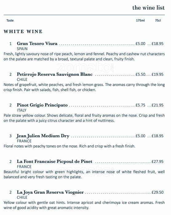 Menu at Warren House restaurant, Kingston upon Thames, Warren Rd