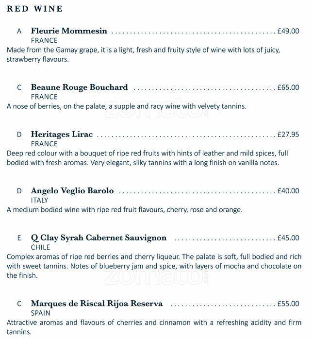 Menu at Warren House restaurant, Kingston upon Thames, Warren Rd