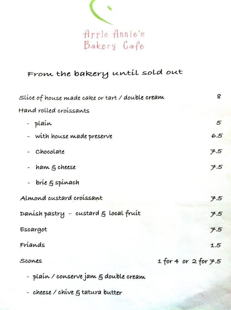 Menu at Fig Cafe, Castlemaine