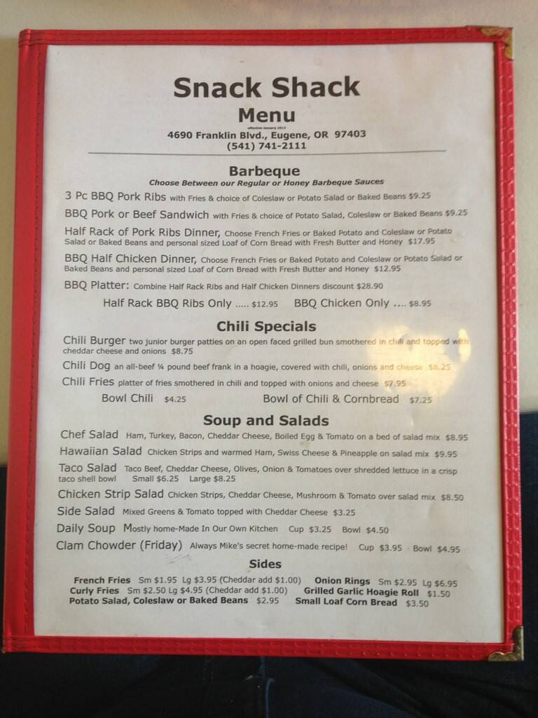 Snack Shack Menu Menu For Snack Shack Eugene Eugene Urbanspoon Zomato Snack Shack Menu Menu For Snack Shack Eugene Eugene Urbanspoon Zomato