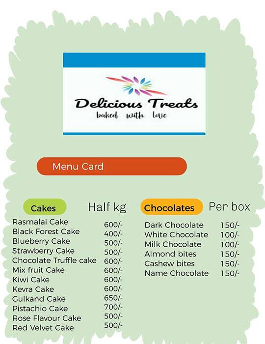 Menu of Delicious Treats, Mira Road, Mumbai