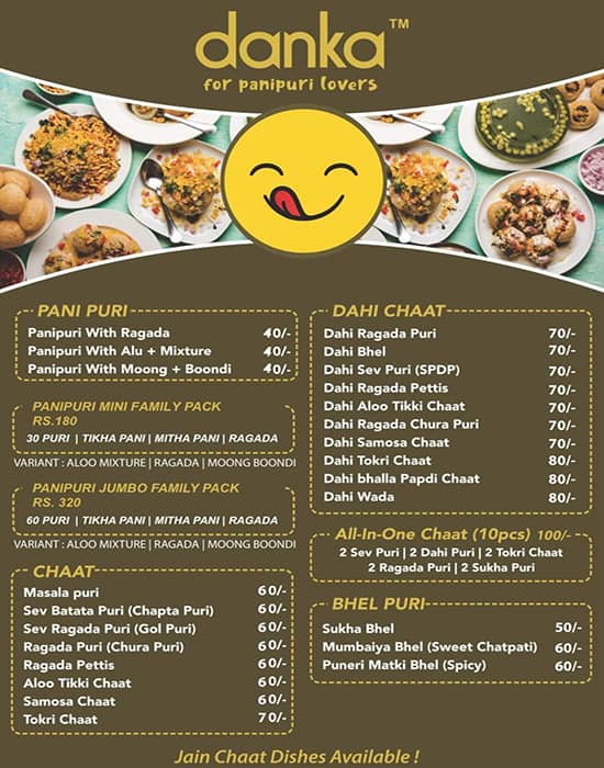 Menu of Danka, Dhayari, Pune
