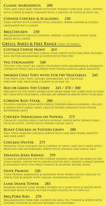 Menu at Banyan Tree Cafe, Mumbai