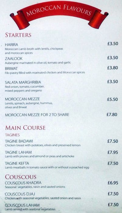 Menu at Le Bon Cafe, Croydon