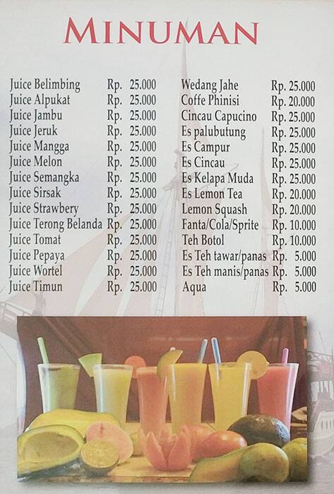 Carta del restaurante Phinisi Resto Khas Makasar, South Jakarta