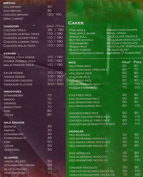 Menu at The Bake House, Secunderabad, 48