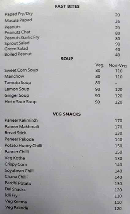 Menu at Goodluck Bar and Restaurant, Indore