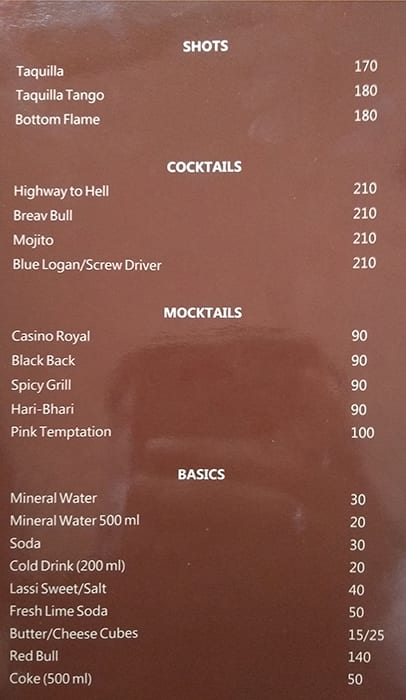 Menu at Goodluck Bar and Restaurant, Indore