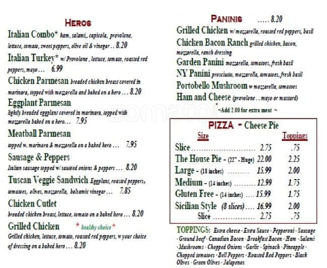 Menu at Ferrari's Pizzeria, Plano, Legacy Dr