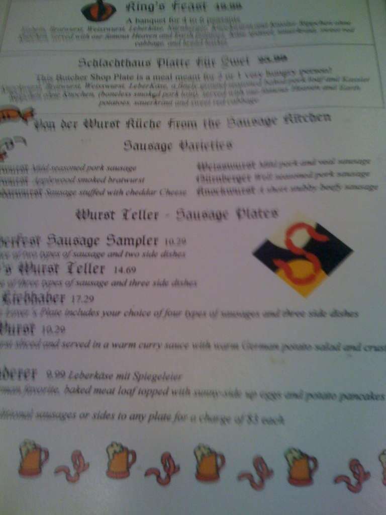 Menu at Hollerbach's Willow Tree Cafe, Sanford