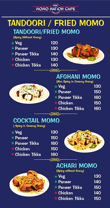 Menu at The Momos Nation, Thane