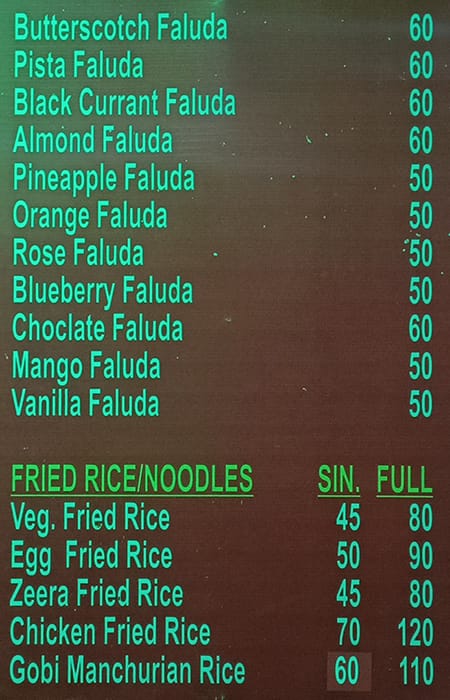 Menu of JK Raj Fast Food And Biryani, S R Nagar, Hyderabad