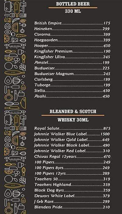 Menu of The Big Barbeque, Saidapet, Chennai