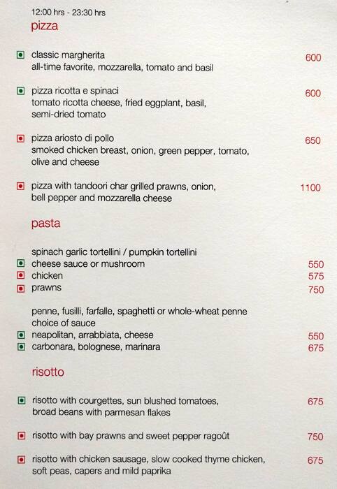 Menu at Flow - The Gateway Hotel, Surat