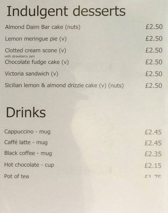 Menu at Debenhams Restaurant, London, Centre Court Shopping Centre