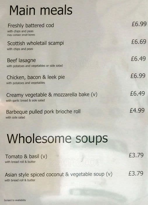 Menu at Debenhams Restaurant, London, Centre Court Shopping Centre
