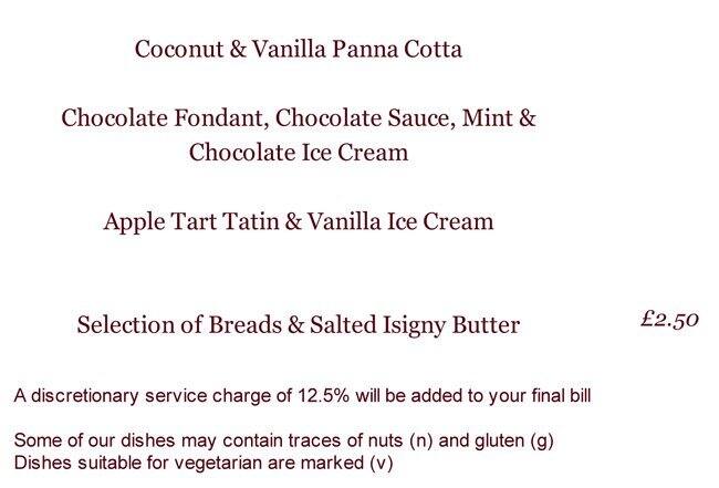 Menu at Cheyne Walk Brasserie pub & bar, London, 50 Cheyne Walk