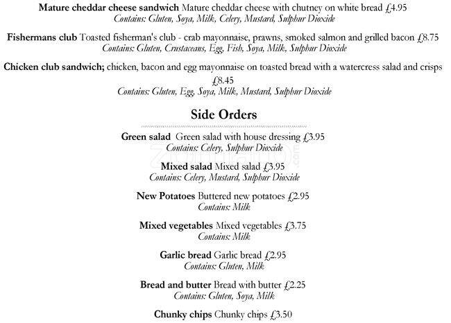 Menu at The Duke of York pub & bar, Barnet, Barnet Rd